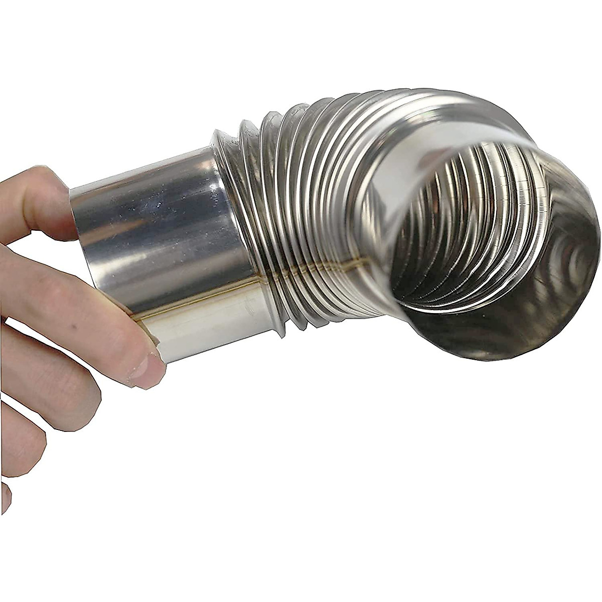 Elbow Pipe 2 PCS 90 Degree Chimney Stainless Steel Flue for Outdoor Camping Wood Stove Diameter 2.36"