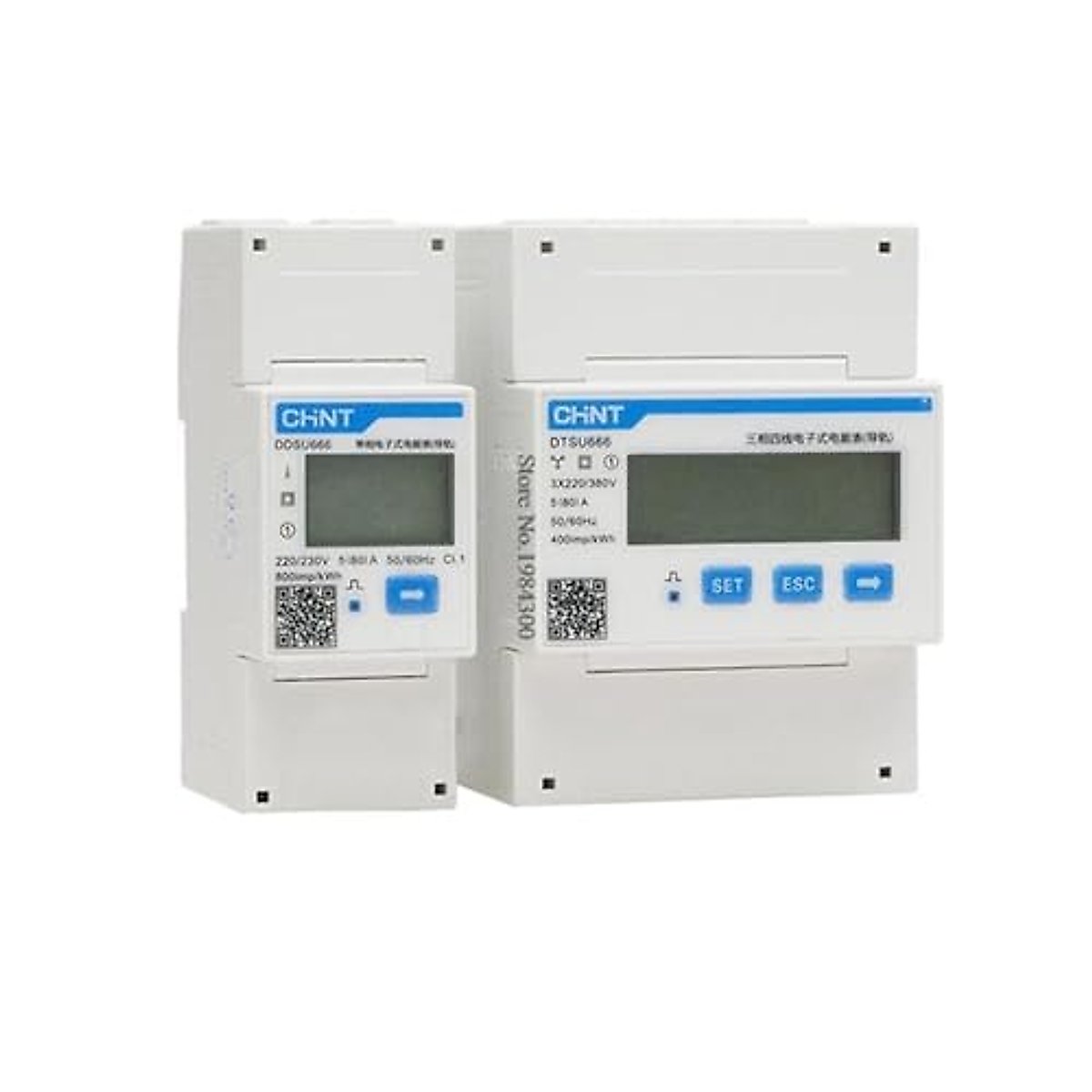 Multifunction Power Meter 80A 1.5(6) A Programable V,A,W,KWH,VAR, RS485 Energy Meter Modbus 220V 380V Digital Watt-Hour (Color : DLT645 RS485, Size : DDSU666 80A)