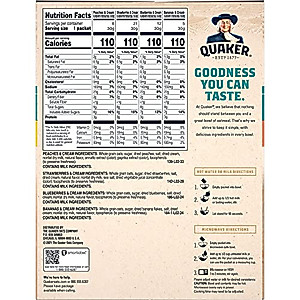 Quaker Instant Oatmeal Fruit & Cream Variety Pack,44 Count (Pack of 1)