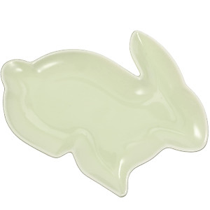 ABOOFAN Easter Bunny Shaped Plate Ceramic Rabbit Dishes Candy Appetizer Dessert Platter Salad Plate Serving Tray for Spring Easter Mothers Day Gift Kitchenware Lovers