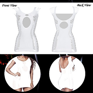 Geyoga 12 Pieces Women's Fishnet Lingerie Mesh Babydoll Bodysuit Lace Smock Lingerie for Women (Fresh Color)