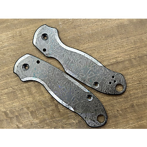 Alien Oil Slick Engraved Black Zirconium Scales for Spyderco para 3