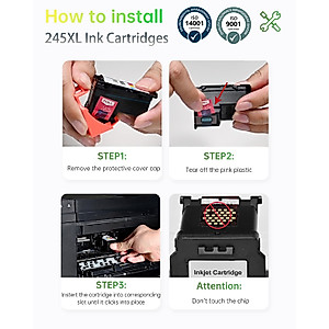 LEMERO 245XL 246XL Remanufactured Ink Cartridge Replacement for Canon 245 246 243 244XL Combo Pack for Pixma MG2522 MX490 MX492 TS3322 TR4520 MG2922 TR4522 TS3122 TS202 Printer (1 Black, 1 Color)
