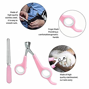 7 Pieces Rabbit Grooming Kit with Rabbit Grooming Brush, Small Pet Nail Clippers and Pet Hair Remover, Pet Shampoo Bath Brush with Adjustable Ring Hand Strap for Small Rabbit, Hamster, Bunny