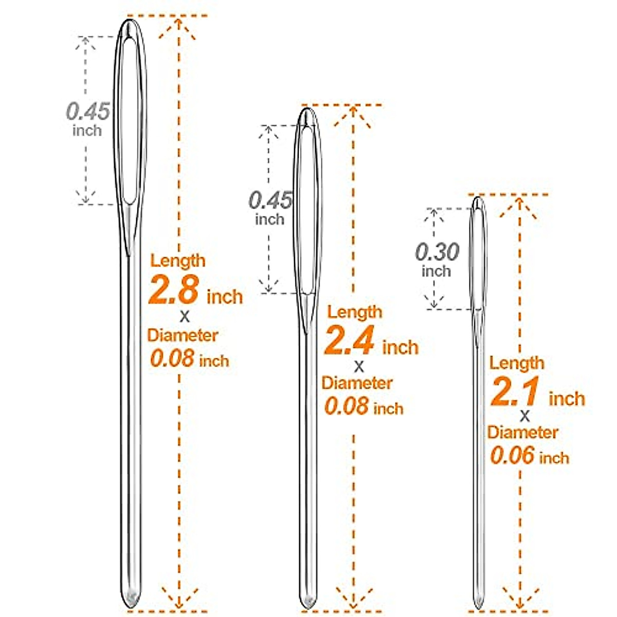 OIATAIO-12 PCS Large-Eye Blunt Needles, Stainless Steel Yarn Knitting Needles, Sewing Needles for Hand Sewing, Crafting Knitting Weaving Stringing Needles, Perfect for Finishing Off Crochet Projects