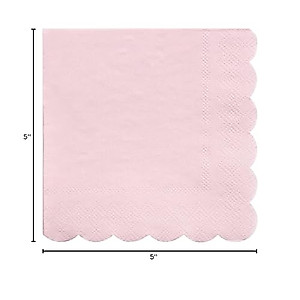 Meri Meri Disposable Paper Napkins (Pack of 20), Scalloped Edge, 2 Sizes, 15 Colors, Party Napkins