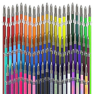 ARTEZA Gel Pens Ink Refills 60-Individual-Color-Bundle Acid-Free & Non-Toxic (0.8-1.0 mm Tips, Set of 60)