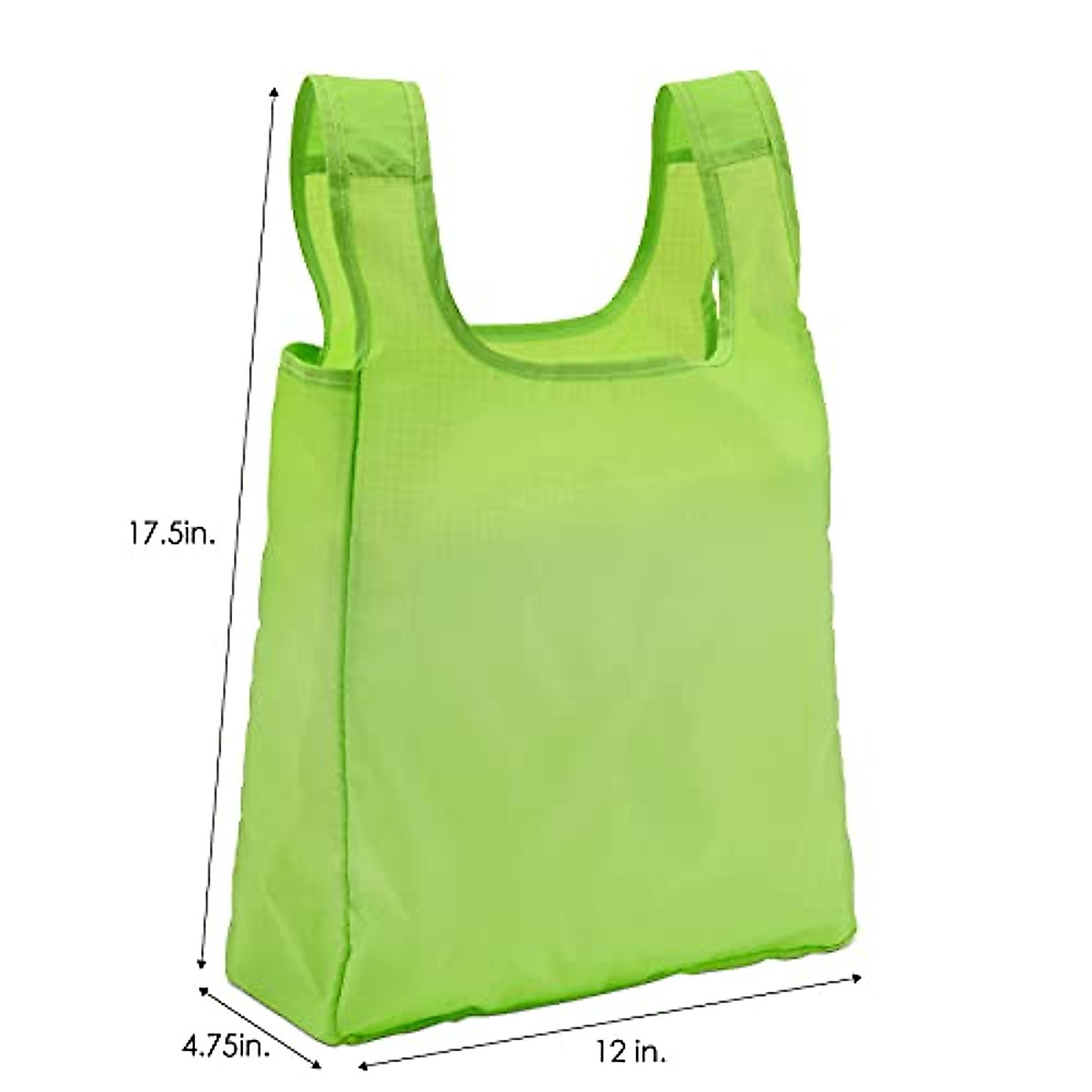 Reusable Grocery Bag - 5 Pack Green Reusable Shopping Bags with Pouch, Compact Travel Shopping Totes, Super Strong Shopping Bags, Foldable & Washable, Lightweight Ripstop Nylon for Groceries and Produce