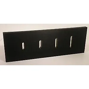 Heavy Duty Rubber Cutting Edge 1-1/2" thick x 8" wide x 9'-6" Long punched 12" Centers Slots. Snow Pusher Plow Rubber
