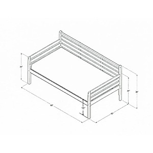 Kodiak Furniture Boho Daybed, Twin, Rustic Walnut Finish