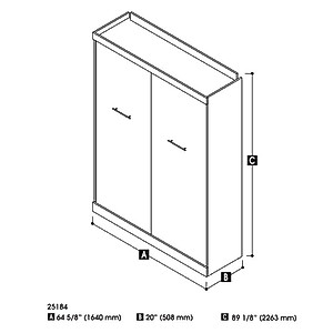 Pemberly Row Queen Size Wall Bed with Wooden Slats in Engineered Wood, in Gray, No Box Spring Needed, Easy Assembly