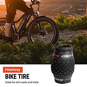 Himiway 26" Mountain Bike Tires 26×4 Replacement Bike Tire Compatible with Most 26 x 4.0 Road Mountain MTB Hybrid Electric Bike Bicycle Tires and Tubes, Black 1 Pack