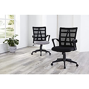 Realspace® Jaxby Mesh/Fabric Mid-Back Task Chair, Black