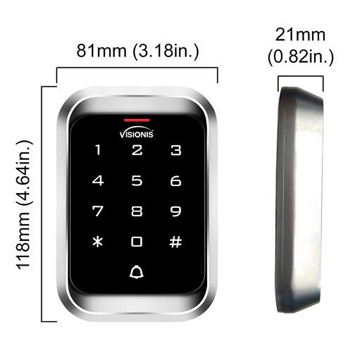 Visionis FPC-5100 One Door Access Control Out Swinging Door 1200lbs Maglock + Outdoor Weatherproof Keypad/Reader Standalone with Mini Controller + Wiegand 26, No Software, EM Card, 1000 Users Kit