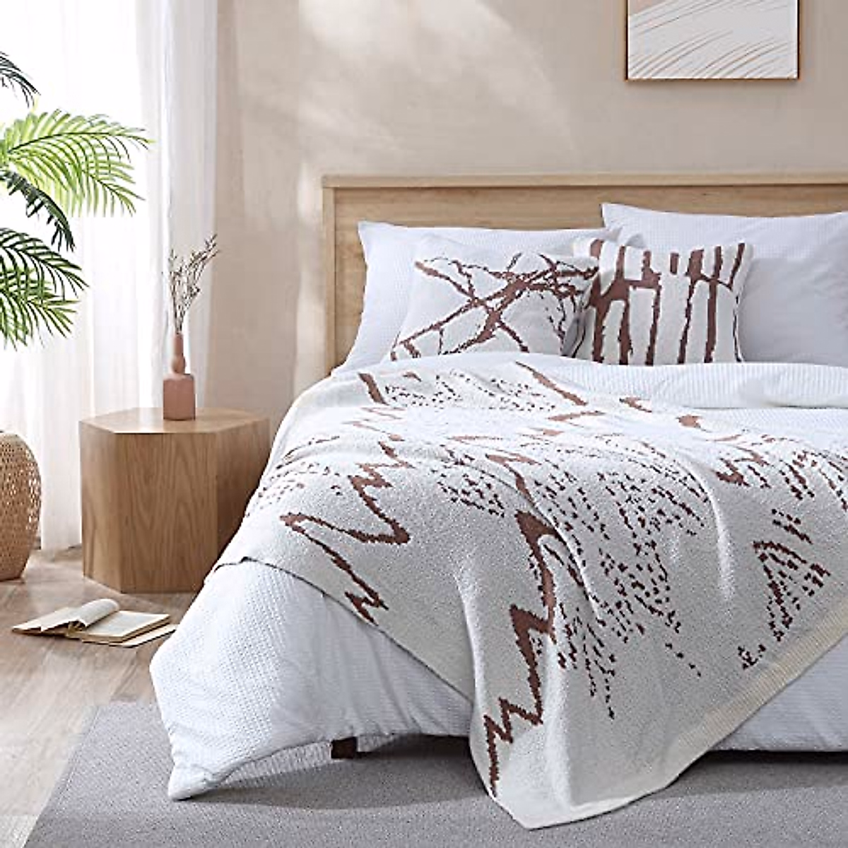 Snuggle Sac Textured Throw Super Soft Lightweight & Warm Knitted Blanket 50"x60" for Bed Sofa Couch Travel