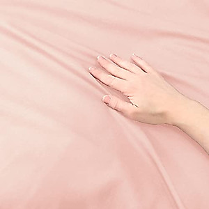 SUPERIOR Cotton Percale Duvet Cover Set, King/California King, Blush, 3-Pieces