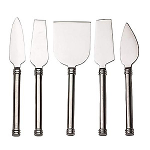RSVP International Endurance® Stainless Steel Cheese Knives, Set of 5 | Five Different Blades | Cut & Serve Cheeses in Style | Great for Parties, Events, or Home Use | Dishwasher Safe