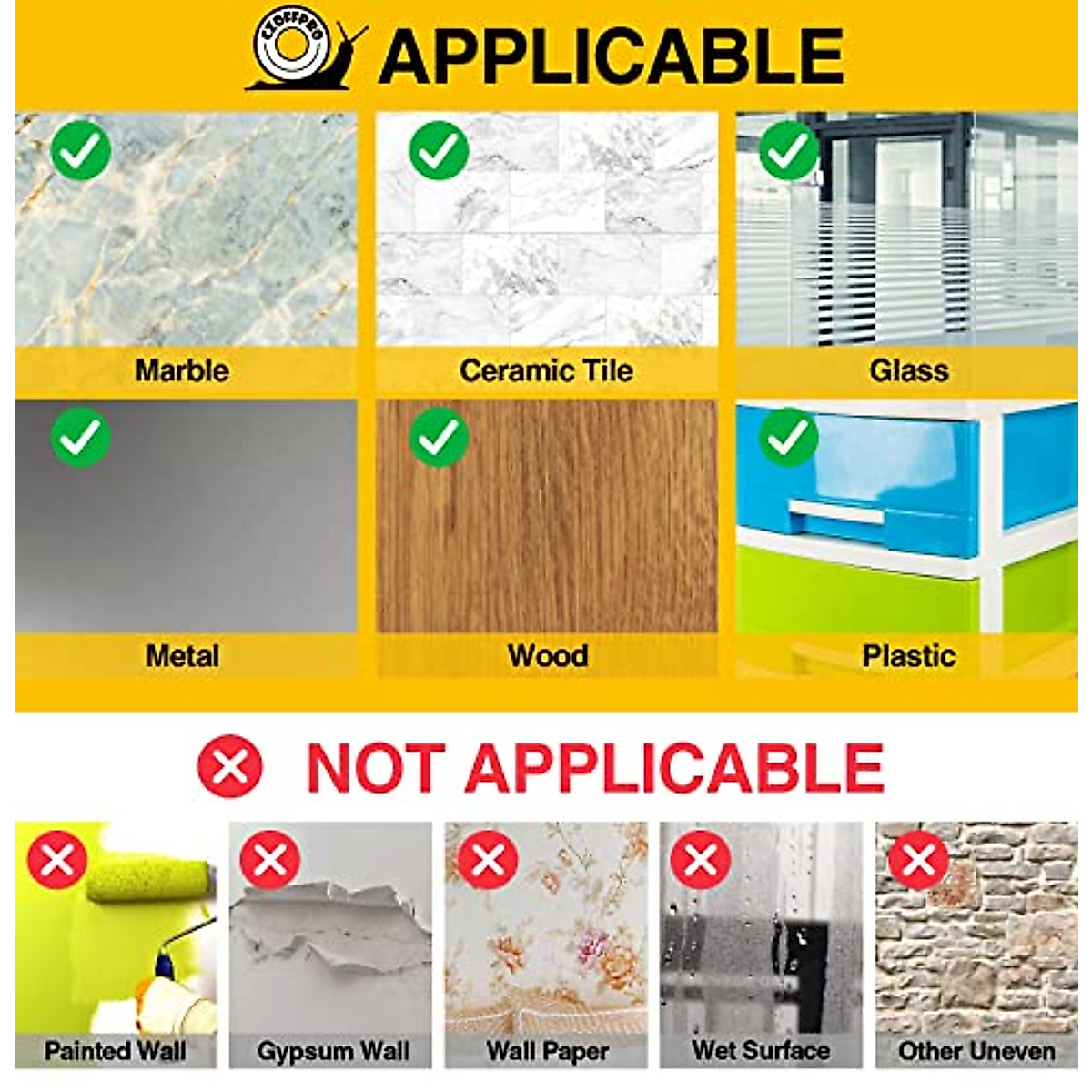 CZoffpro Double Sided Tape Heavy Duty - Clear Mounting Tape Adhesive Tape Two Sided Tape, Transparent Strong Tape Removable Double Stick Tape Wall Strips Picture Carpet Tape, 1.18" x 40"