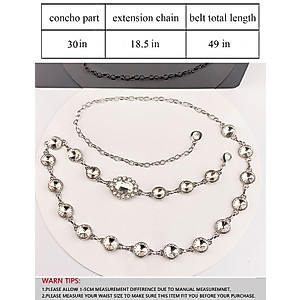 BEMYLV Silver Rhinestone Chain Belt Sparkly Bling Crystal Waist Chains for Women Dresses Girls Fashion