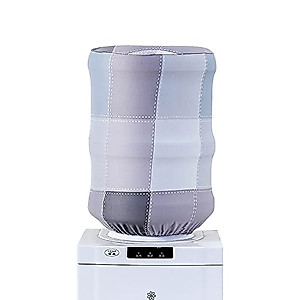 ZUYYON Water Dispenser Barrel Dust Cover, Durable Fabric Furniture Cover Decoration, Reusable Water Dispenser Bucket Dust Proof Cover for 5 Gallon Water Cooler(Grey Plaid)