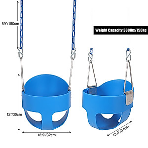 RedSwing Heavy-Duty High Back Half Bucket Toddler Swing Seat with Coated Swing Chains and Safety Strap