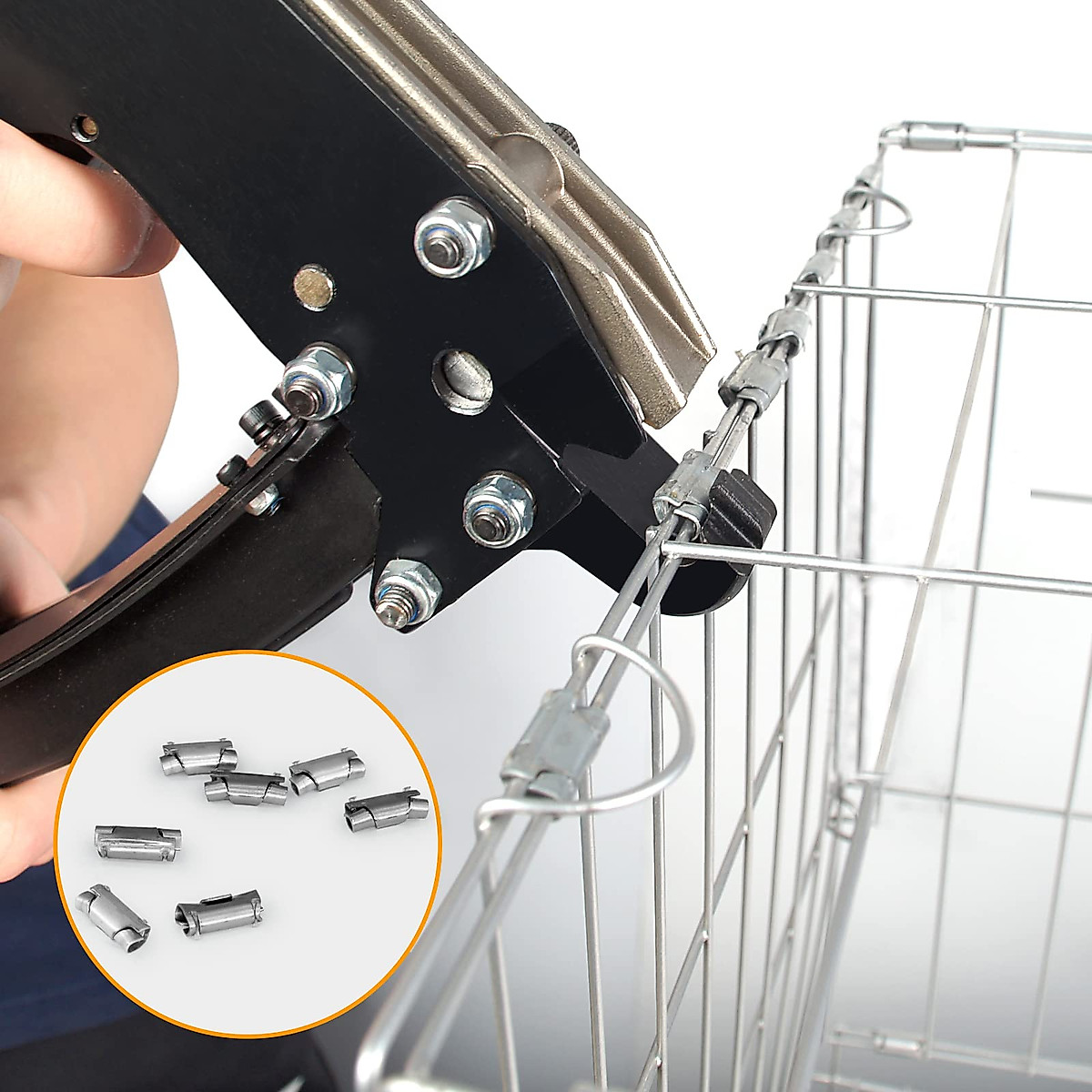 CL-72 Cold Roll Steel or Galvanized Clinch Clips, 1,120 PCS/Box, Fasteners for Harcto M66 Clinching Clipper Tool, Wire Fence Staples for Joining Cages (Cold Roll Steel)