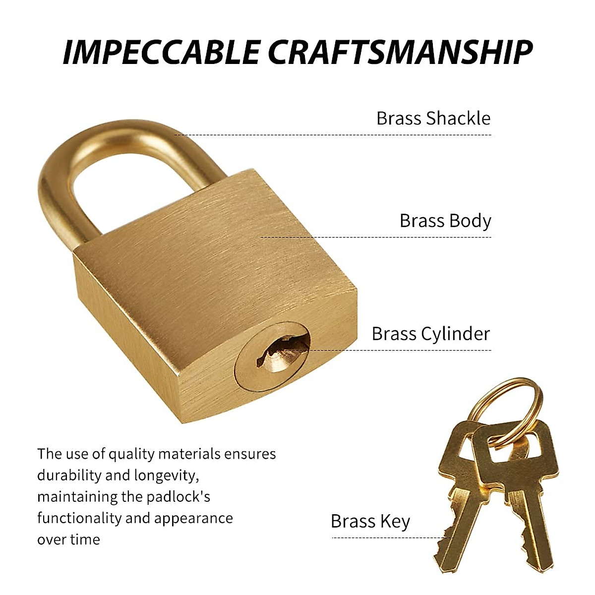 Luggage Lock,WULALACK Small Brass Locks with Keys, 3/4-Inch Body Width Small Padlock, 6-Pack Mini Locks with Same Key