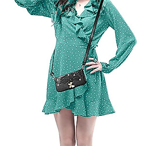 Wallet Case for Oppo A74 4G -1.5M Adjustable Strap Emboss Butterfly Flip Phone Cover Card Slot Magnet Leather Shell Flip Stand Cover for Oppo F19 / Oppo A74 4G / Oppo A95 4G / Reno 6 Lite [ZS] -Black