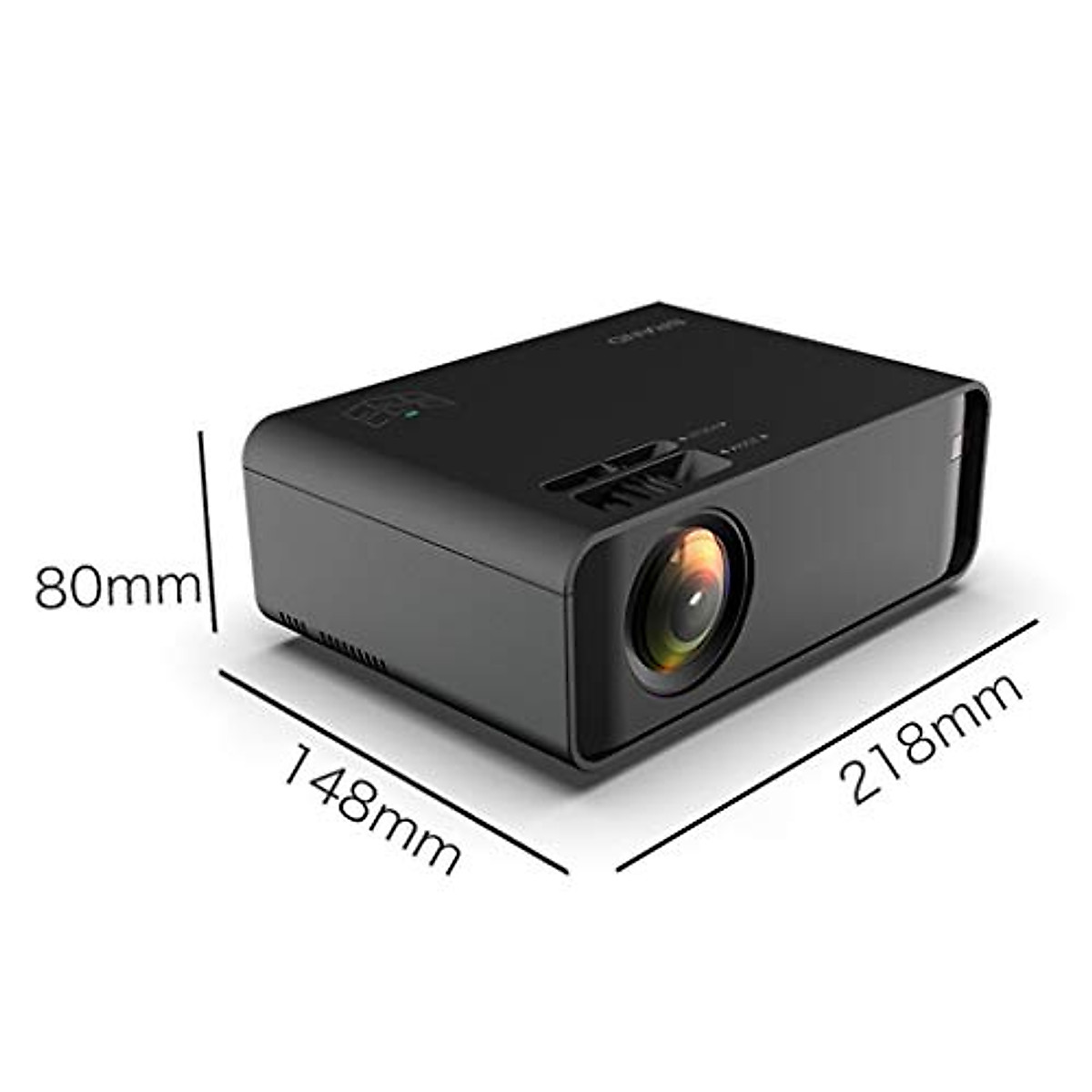 1080P 12000Lumen Cinema LED for Android BT HD Home 4K 3D HDMI Projector WiFi LED Light Red Christmas Lights Outdoor White Wire (Black, One Size)