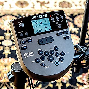 Alesis Nitro Mesh Kit - Electronic Drum Set with Quiet Mesh Pads, USB MIDI, Kick Pedal and Rubber Kick Drum, 40 Kits, 385 Sounds, Drum Lessons