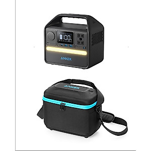 Anker 521 Portable Power Station Upgraded with LiFePO4 Battery, 256Wh 6-Port PowerHouse, 300W (Peak 600W) Solar Generator with Anker Carrying Case Bag(S), 2 AC Outlets, 60W USB-C PD Output, Outdoor