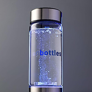 ionBottles® - Original Rechargeable Portable Glass Hydrogen Water Generator Bottle with PEM and SPE Technology for a Perfectly Balanced pH Released Hydrogen Water Ionizer