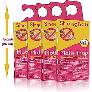 ShengKou - Effective and Refillable Dual Moth Pheromone Traps, Ultimate Solution to Clothes & Pantry Moth Control -4 Pack