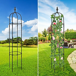 Garden Trellis for Climbing Plants Tower Obelisk Garden Trellis 6ft Tall Plant Support Vine Supports Plant Tower for Climbing Vines and Flowers Stands 2 Pack