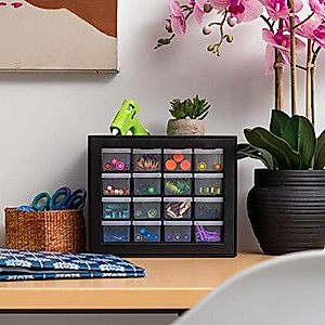 IRIS USA 16 Drawer Small Parts and Hardware Organize Cabinet, Black