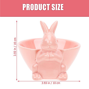 Zerodeko Easter Rabbit Bowl Bunny Salad Bowl Easter Ceramic Dessert Bowl Easter Pudding Bowl Easter Rice Soup Bowl Rabbit Appetizer Bowls for Spring Easter Home Restaurant Decor White