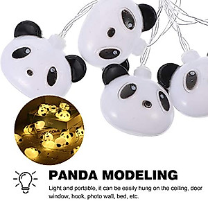 Uonlytech Panda Shape String Light Battery Operated Decorative String Lamps Cute Panda Hnaging Light for Bedroom Garden Parties Wedding Holiday