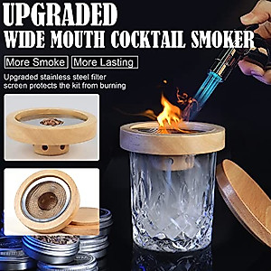 2023 New Cocktail Smoker Kit,Whiskey Bourbon Drink Smoker Kit with Torch (No Butane),6 Wood Chips Flavors Old Fashioned Smoker Kit Gift for Men,Husband,Father