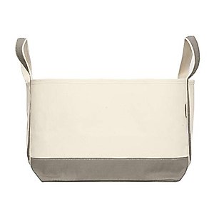 Tag&Crew Extra Large Heavy Canvas Storage Organizer with Sturdy Handles, Ideal for storing Clothes, Towels, Soft Toys, Blankets, Bedsheets, Books - Grey