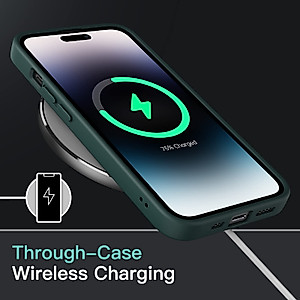 JETech Matte Case for iPhone 14 Pro 6.1-Inch, Shockproof Military Grade Drop Protection, Frosted Translucent Back Phone Cover, Anti-Fingerprint (Dark Green)