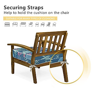 Porch Shield Outdoor Cushion Slipcovers Patio Chair Seat Cushion Covers Set 4 Waterproof Fade Resistant 20 x 18 x 4 inch, Palm Leaf