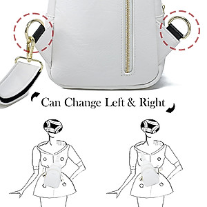 AOCINA INICAT Small Sling Bag Crossbody Vegan Leather Fanny Packs for Women Fashionable Chest Bag for Travel(D-026 White)