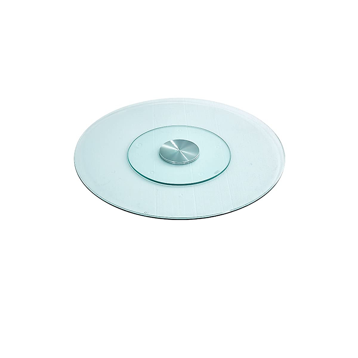 ADKINC Tempered Glass Lazy Susan Turntable for Round Table, Lazy Susan Swivel ,Kitchen Dining Round Lazy Susan Turntable Bearings.80cm（12-Inch, Transparent）