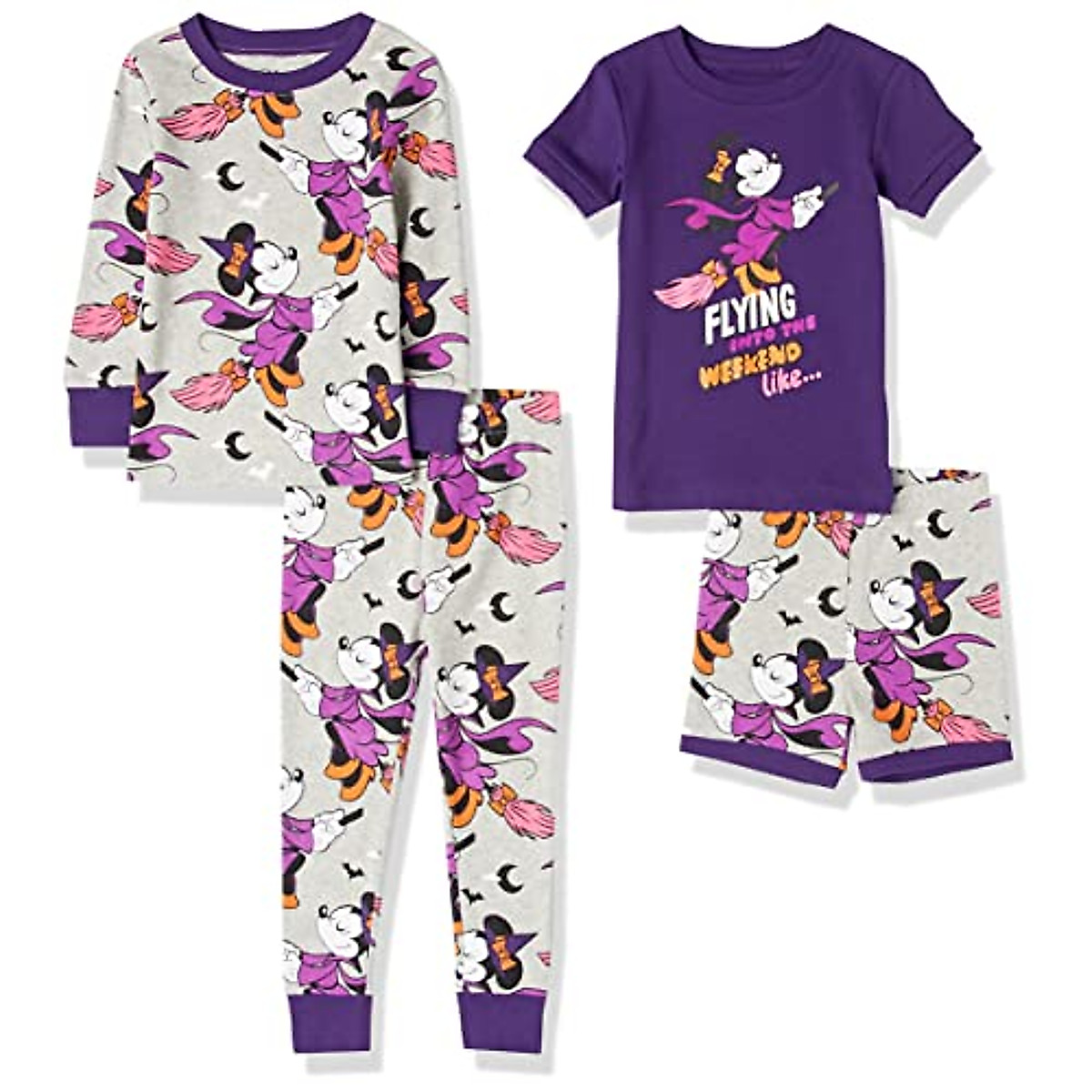 Amazon Essentials Disney | Marvel | Star Wars Toddler Girls' Pajama Set (Previously Spotted Zebra), Minnie/Halloween, 4T