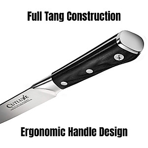 Cutluxe Santoku & Utility Knife Set – Forged High Carbon German Steel – Full Tang & Razor Sharp – Ergonomic Handle Design – Artisan Series