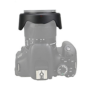 JJC Reversible Lens Hood Shade Protector for Canon EF-S 10-18mm f/4.5-5.6 is STM Lens on Camera Rebel T7i T8i T7 T6S T6i T5i T5 SL3 SL2 EOS 90D 80D 77D 70D 7D Mark II Replaces Canon EW-73C Lens Hood