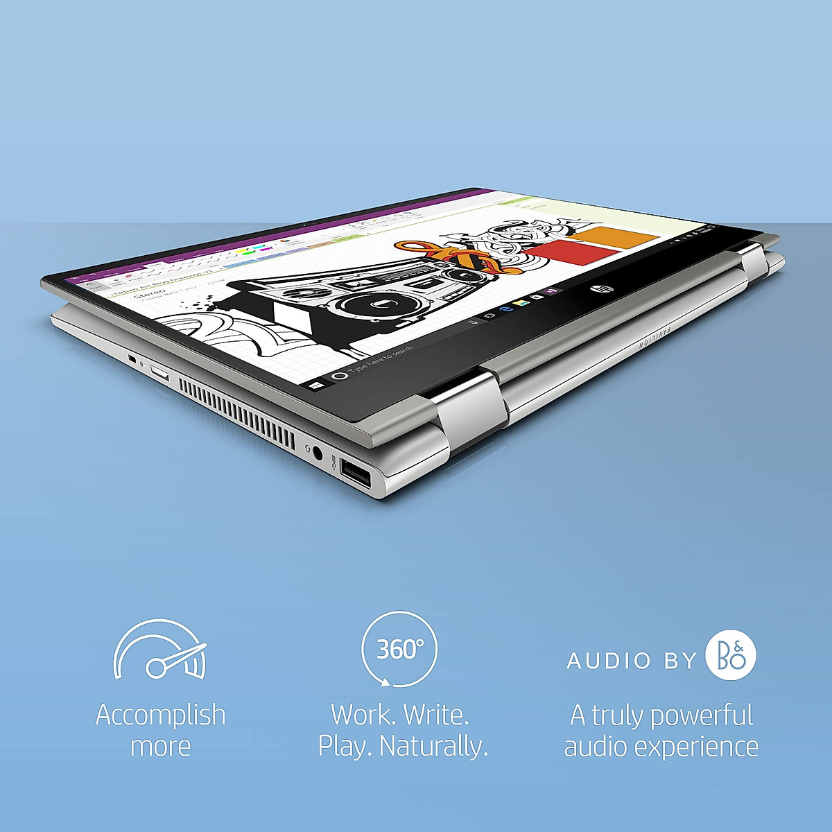 HP Pavilion X360 14-Inch Convertible Laptop, Intel Core I5-8265U Processor, 8 GB RAM, 1 TB Hard Drive & 128 GB Solid-State Drive, Windows 10 Home (14-cd1042nr, Mineral Silver)