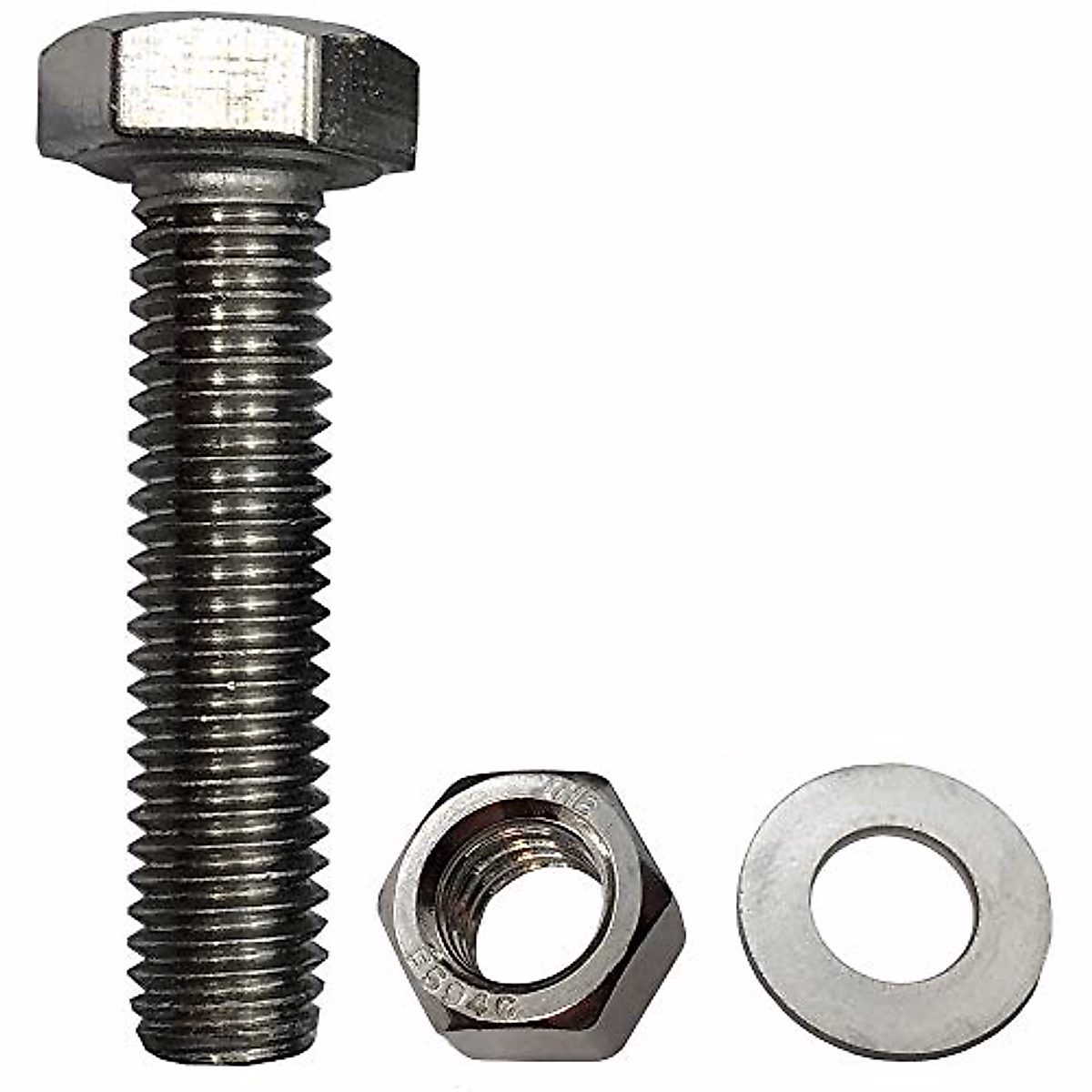 6mm x 35mm - 1.25 Pitch - 304 Stainless Steel Bolt - A2-70, Full Thread, Bright Finish, Machine Thread-Metric Includes Bolts + Nuts + WASHERS (20)