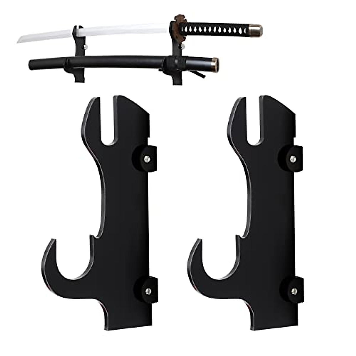 BYTOTU 2 sword wall mount-samurai sword wall mount- katana stand wall mount-sword stand wall mount-sword stand wall mount-sword wall mount display