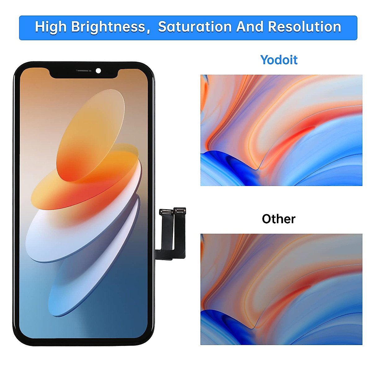 Yodoit for iPhone 11 Screen Replacement Kit COF Full HD LCD Display 3D Touch Digitizer Frame Full Assembly with Repair Tool for Model A2111, A2223, A2221 Black 6.1inch